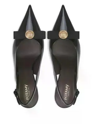 POTAMY 110mm Leather Heeled Pumps