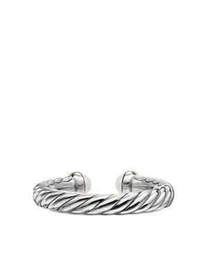 David Yurman Sterling And 14k Yellow Gold Petite Cable Pearl Ring
