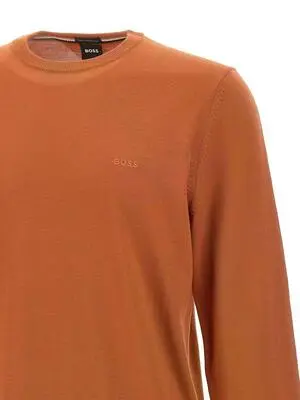 BOSS Crew Neck Embroidered Wool Sweater
