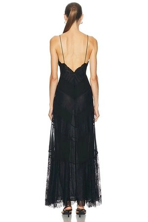 LoveShackFancy Astra Silk Lace Maxi Dress