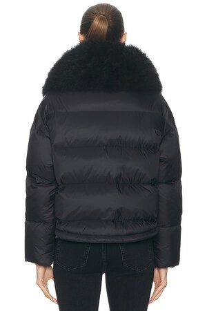 YVES SALOMON Short Down Jacket With Fur Trim