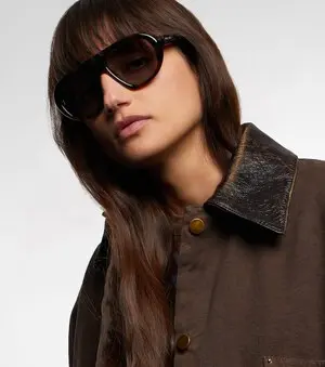 Prada Logo Aviator Sunglasses - Brown