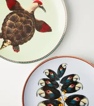 La DoubleJ Turtlair Porcelain Decorative Plate - Multicoloured