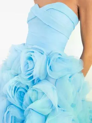 ANA RADU Strapless Rose Embellished Mini Dress