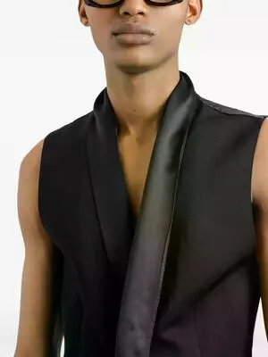 Dolce & Gabbana Satin Lapel Sleeveless Vest