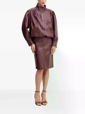Bardot Clements Button-fastening Leather Jacket - Red