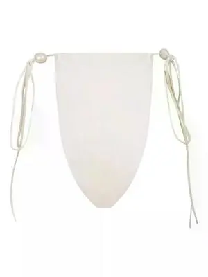 Magda Butrym Halterneck Bikini Top With Pearl Detail - Neutrals