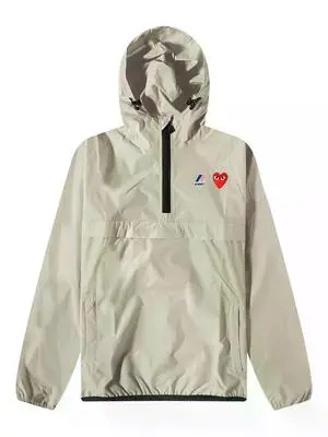 Play Comme Des Garcon X K-way Half-zip Hooded Jacket - Neutrals