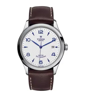 TUDOR 1926 Stainless Steel Watch With Leather Strap - White