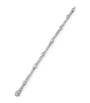 BOODLES Platinum, Rose Gold, And Diamond Tennis Bracelet - Silver