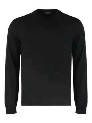 SLOWEAR Crew Neck Long Sleeve Sweater - Black