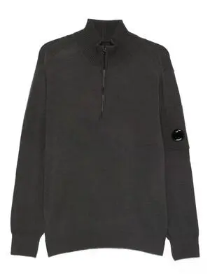 C.P. COMPANY Half-zip High Neck Sweater - Grey