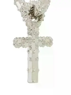 KASUN LONDON Sterling Cross Hoop Earring