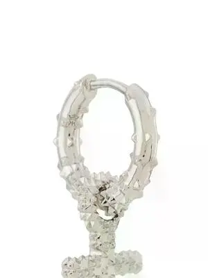 KASUN LONDON Sterling Cross Hoop Earring