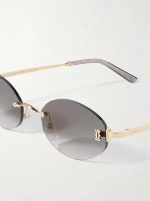 Cartier Double C Rimless Oval-frame Sunglasses