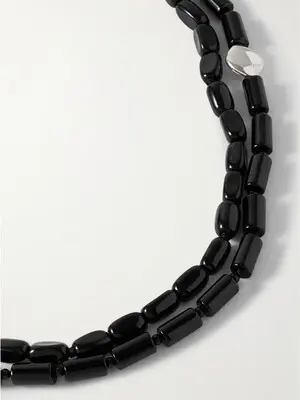 Agmes Willa Sterling Silver And Onyx Necklace