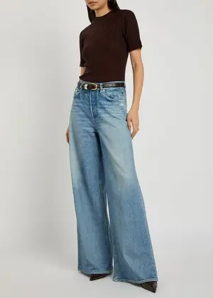 Rag & Bone Miramar Sofie Jeans-print Terry Trousers - Light Blue
