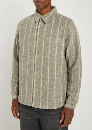 LES DEUX Lennon Striped Bouclé Overshirt