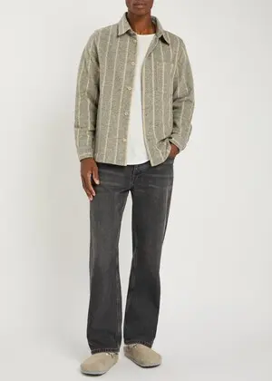 LES DEUX Lennon Striped Bouclé Overshirt