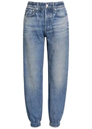 Rag & Bone Miramar Jeans-print Terry Trousers - Blue