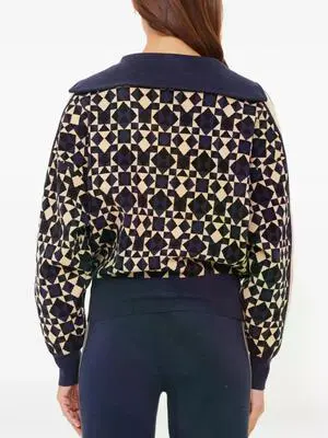 The Upside Cosmo Kairo Half-zip Knit With Geometric Pattern