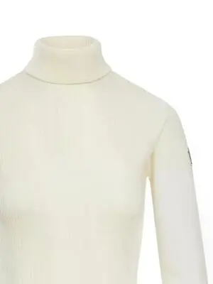 Moncler Roll-neck Logo Patch Sweater - Neutrals