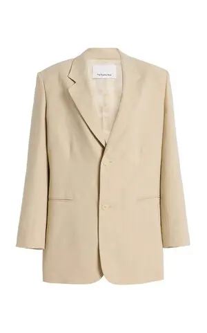THE FRANKIE SHOP Aiden Pinstriped Twill Blazer - Neutral
