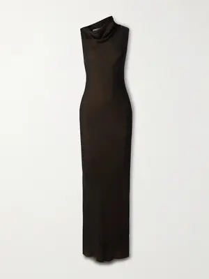 KALLMEYER One-shoulder Silk Maxi Dress - Black