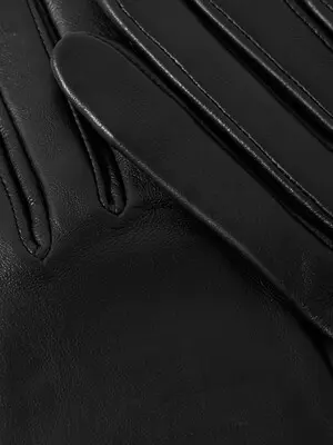 AGNELLE Kate Leather Gloves - Black