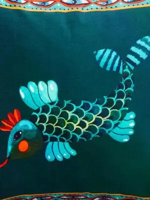 La DoubleJ Fish Friend Velvet Cushion - Red