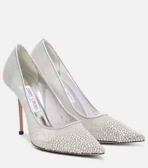 JIMMY CHOO Love 100 Crystal-embellished Pumps