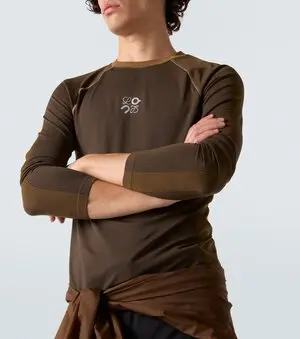 Loewe X On Logo Technical Long Sleeve Top In Toffee