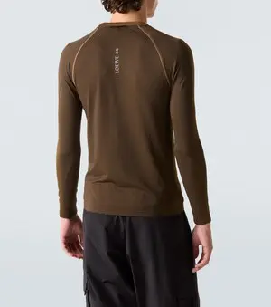 Loewe X On Logo Technical Long Sleeve Top In Toffee