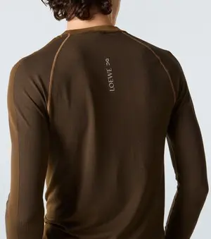 Loewe X On Logo Technical Long Sleeve Top In Toffee