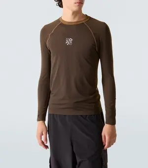 Loewe X On Logo Technical Long Sleeve Top In Toffee