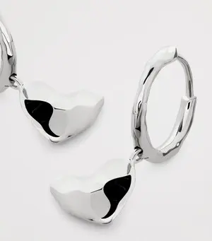 Monica Vinader Sterling Heart Drop Huggie Earrings - Silver