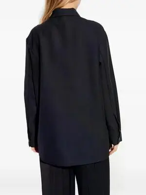 Studio Nicholson Pinole Wool Polo Top - Black