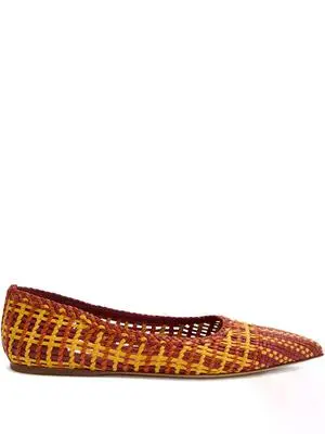 Gabriela Hearst Aurora Woven Pointed-toe Flats - Red