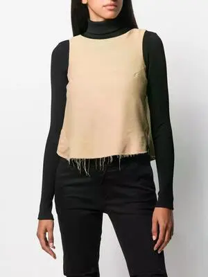 SONG FOR THE MUTE Distressed Tie Detailed Vest