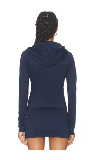 JADE CROPPER Hooded Top - Navy