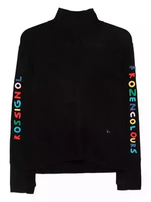 Rossignol Embroidered High Neck Sweater - Black