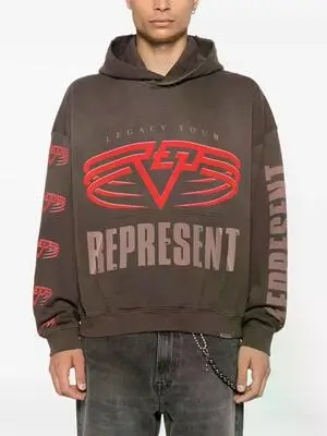REPRESENT Graphic-print Hoodie - Brown