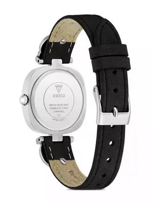 Guess Embellished Leather Band Watch