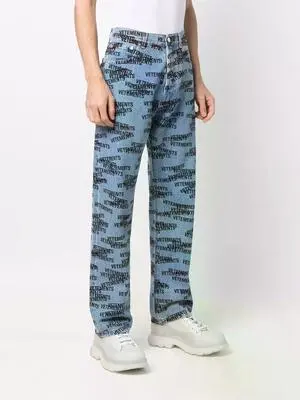 Vetements Logo-print Straight Leg Jeans