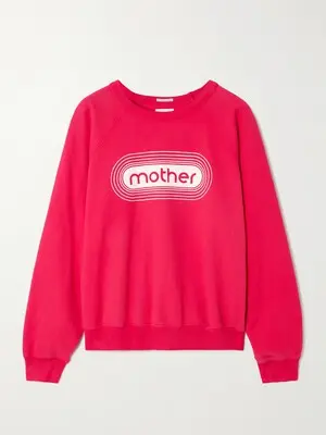 MOTHER The Concert Printed Cotton-jersey Sweatshirt - Red