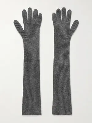 Arch4 Ribbed Cashmere Gloves - Gray