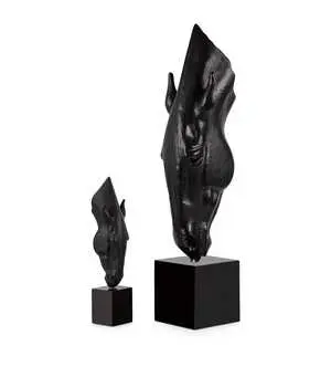 Lalique X Nic Fiddian-green Crystal Still Water Sculpture - Black