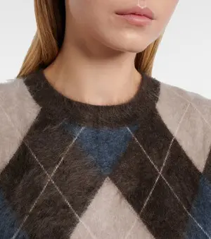 LISA YANG Yasmin Argyle Cashmere Sweater Vest