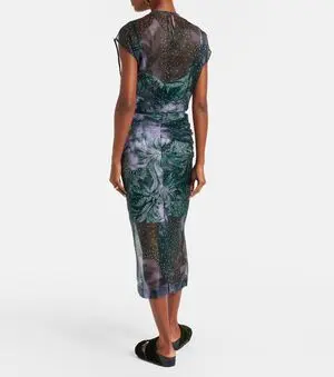 Dries Van Noten Printed Silk-blend Midi Skirt - Multicoloured