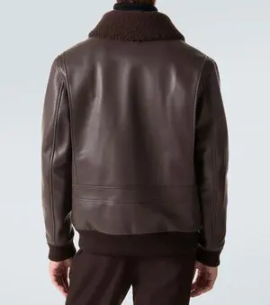 Gabriela Hearst Shearling-trimmed Leather Bomber Jacket